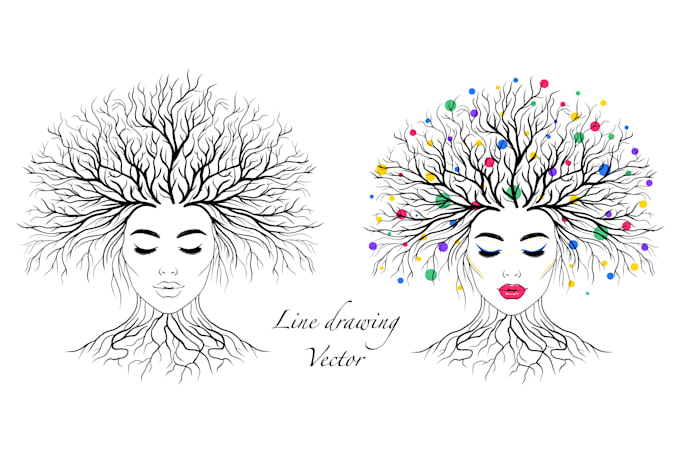 Create line art vector illustrations by Warmjuly | Fiverr
