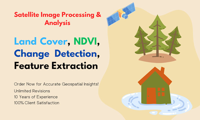 Do any remote sensing analysis ndvi, lulc mapping, change detection by Spatialworld | Fiverr
