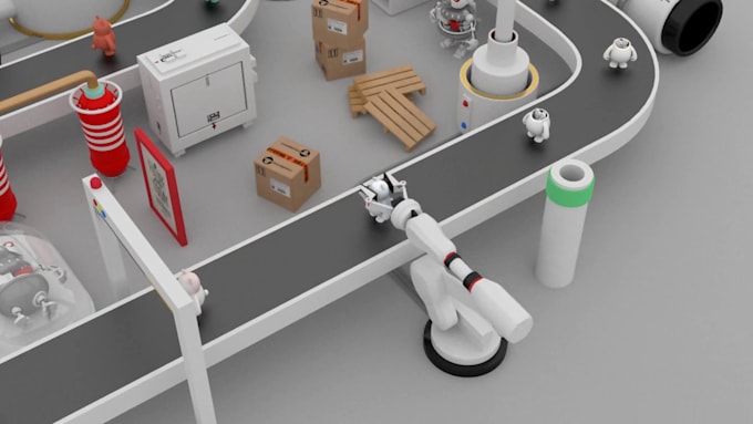 Create realistic 3d industrial animation 3d bearbot factory 3d factory animation by Car ...