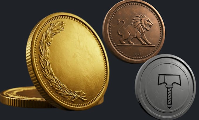 Create 3d bas relief coin 3d medallion coin model gold coin for 3d ...