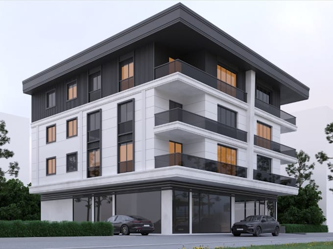 Renew 3d urban loft,revit apartment design,modern home decor,3d facade ...