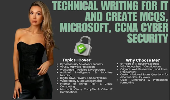 Do technical writing for it and create mcqs, microsoft, ccna cyber security by June_marvin | Fiverr