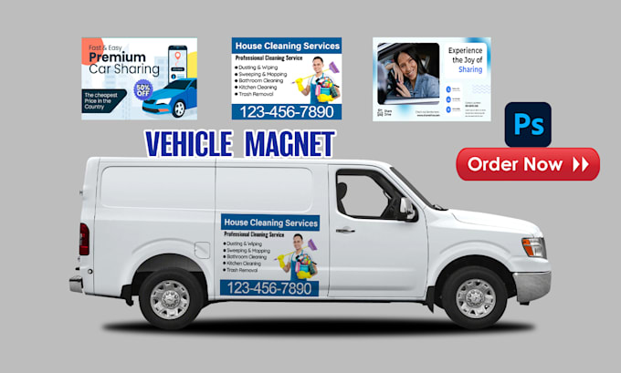 Do van or car door magnet sign, for your business with photoshop by ...