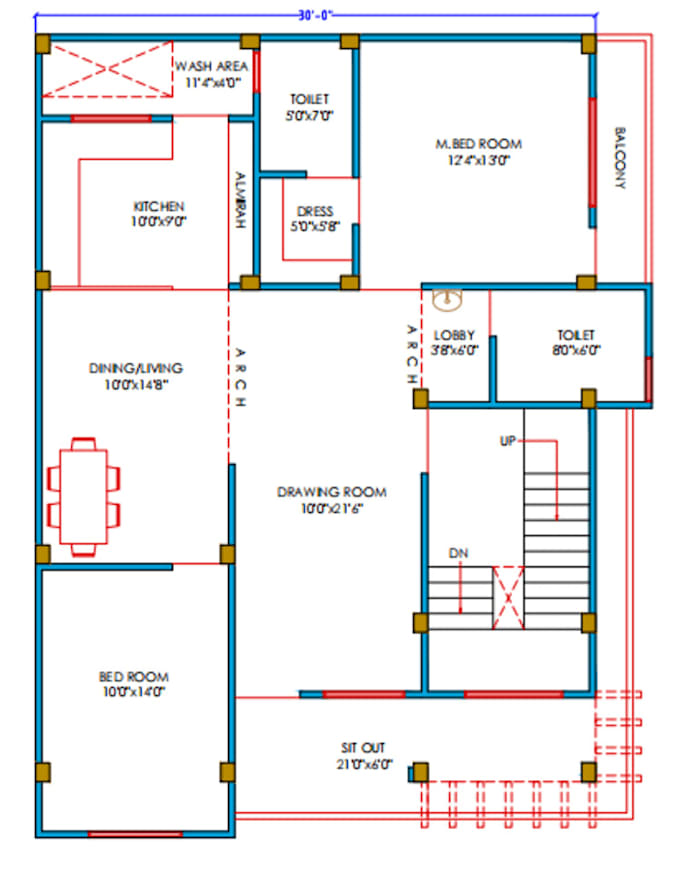 Make autocad 2d plans for house as per client requirements by Rohit ...