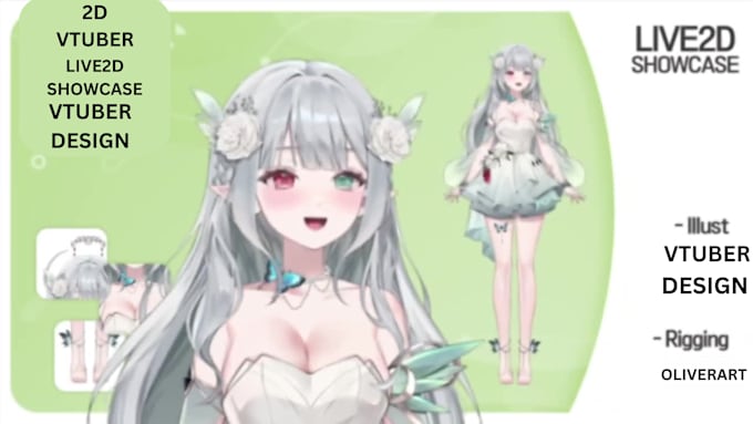 Create custom live 2d vtuber model, vtuber design, 2d vtuber, vtuber rigging by Oliverartb | Fiverr