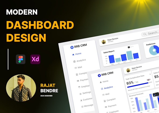 Design a modern crm dashboard and saas web app ui in figma by Rajat_1812 | Fiverr