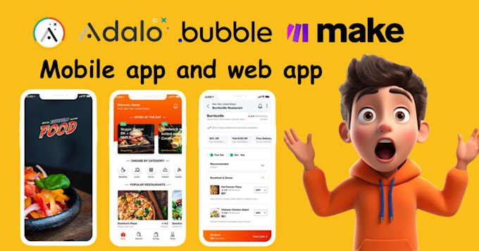 Develop adalo bubble io glide buildfire website mobile web app saas mvp ...