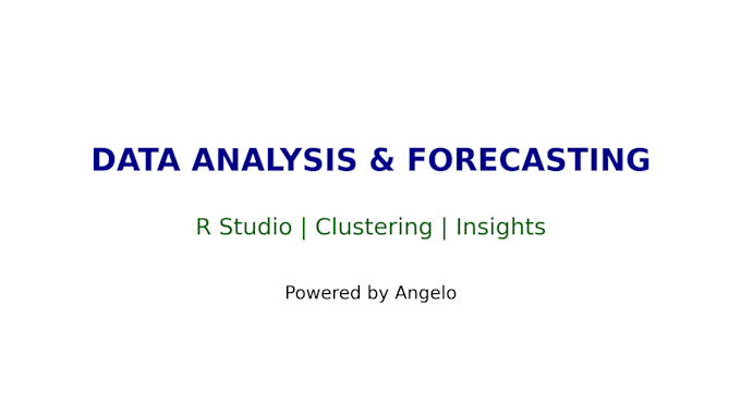 Assist with data analysis, clustering, and forecasting in r by Emanuelein | Fiverr
