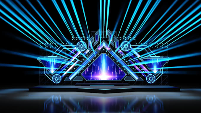 Do 3d lighting stage design, event center, married hall, party event ...