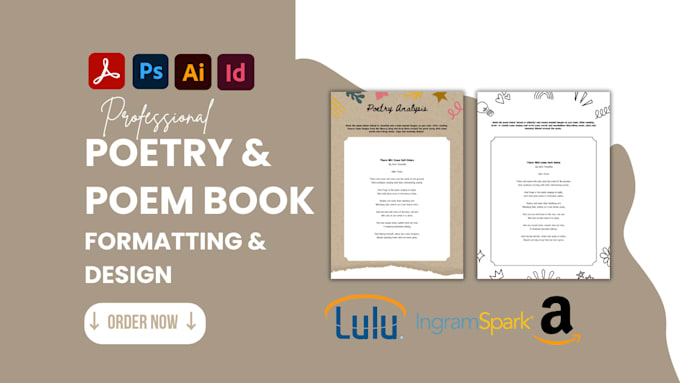 Format, design poem book, poetry book, chapbook, novella book ...