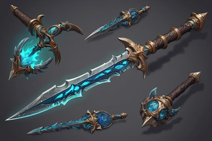 Draw fantasy dnd weapon art for your game by Davealark | Fiverr