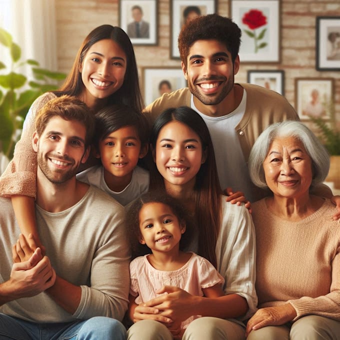 Draw a beautiful professional family portrait drawing by Rosarimer | Fiverr