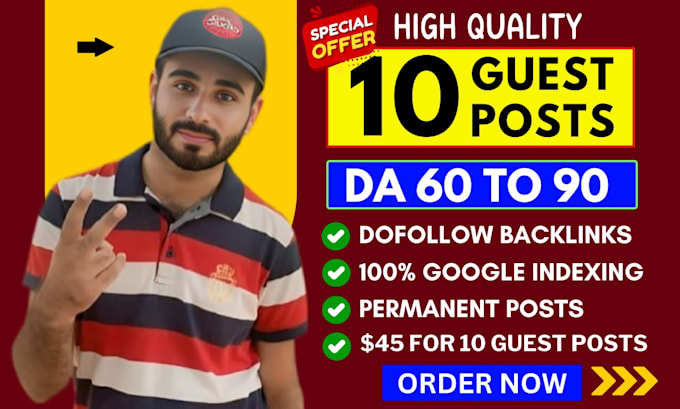 Write and publish 10 guest posts, premium guest posting service for seo baclinks by ...