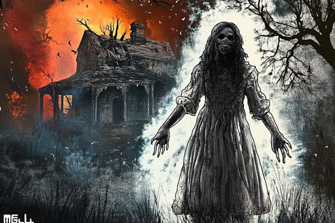Draw fantasy or dark creepy horror art illustration by Yaashikes | Fiverr