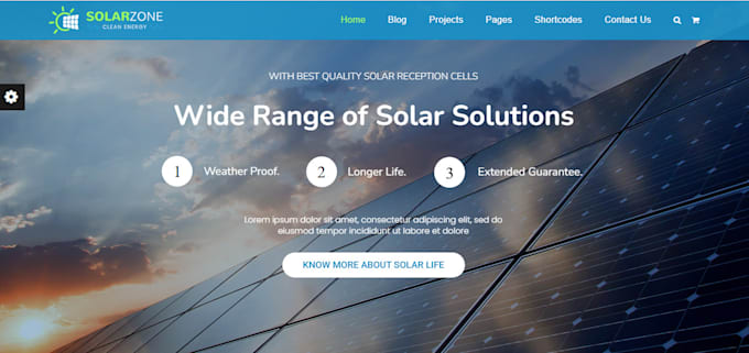 Build an attractive wordpress solar website by Page_corepro | Fiverr