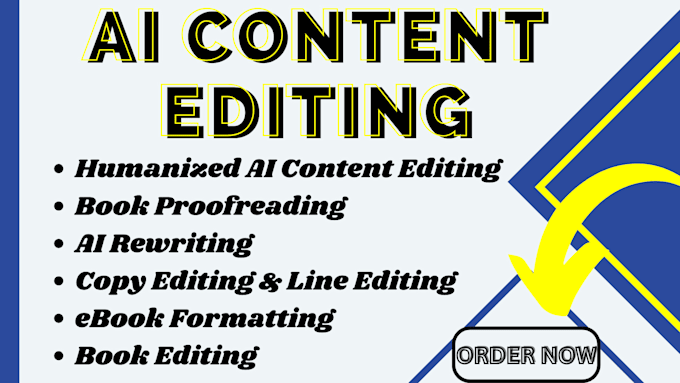 Do complete humanized ai content editing, book proofreading and rewrite ...