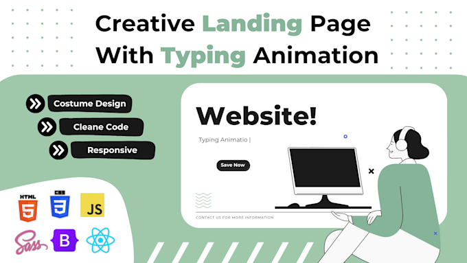Make typing animation landing page for you by Isla_dev | Fiverr
