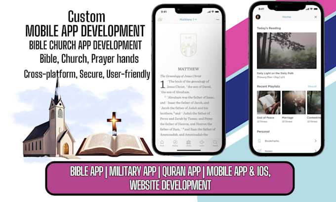 Develop a bible app prayer app church app or ministry website by ...