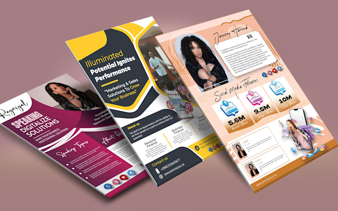 Design speaker, music, influencer one sheet, press kit, media kit, epk by Muhammad_bakhti | Fiverr