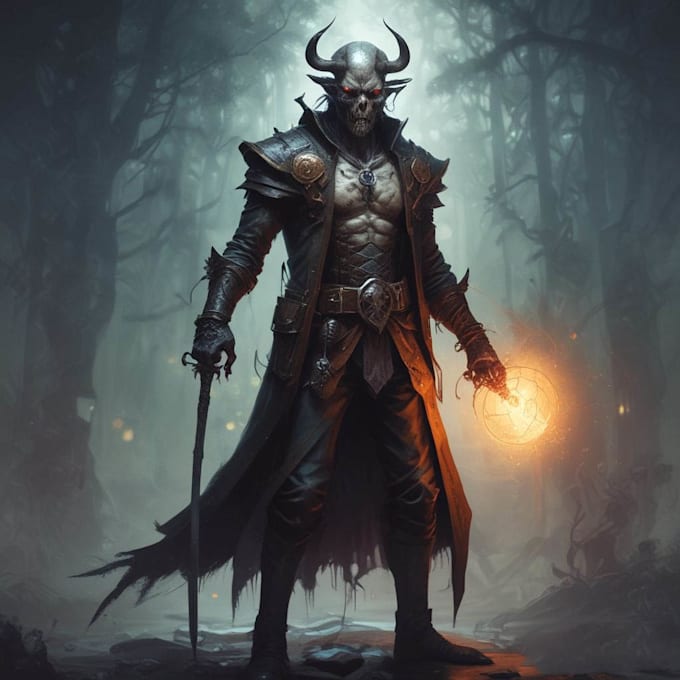 Create a fantasy horror and fantasy horror character art by Busakey ...