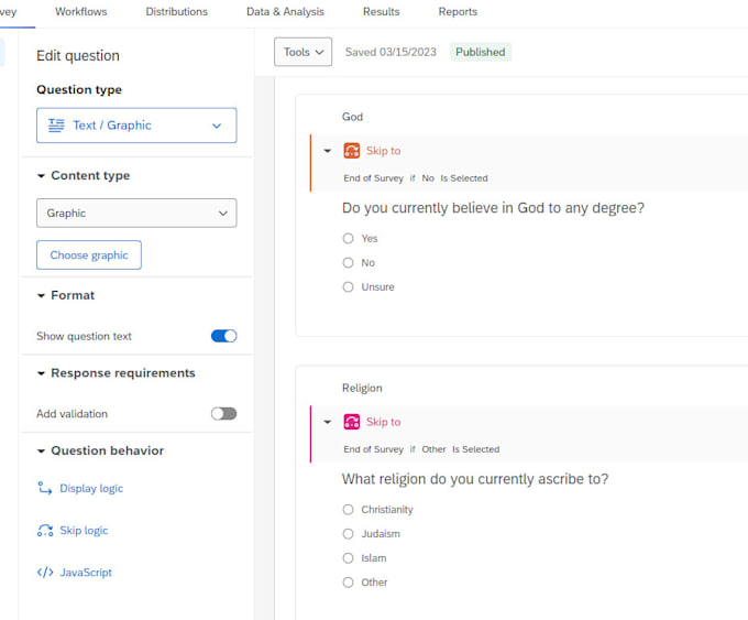 Qualtrics survey programming with display and skip logic by Kimberleeeve940 | Fiverr