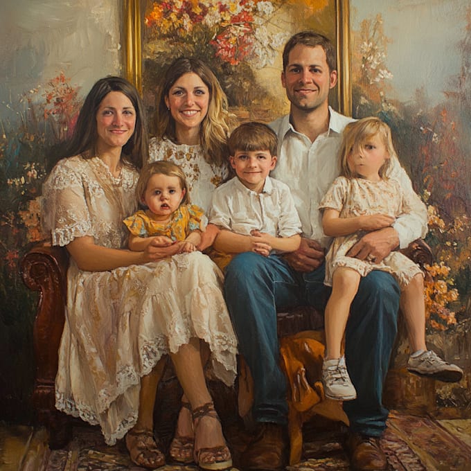 Draw a wonderful family portrait by Kosanzola | Fiverr