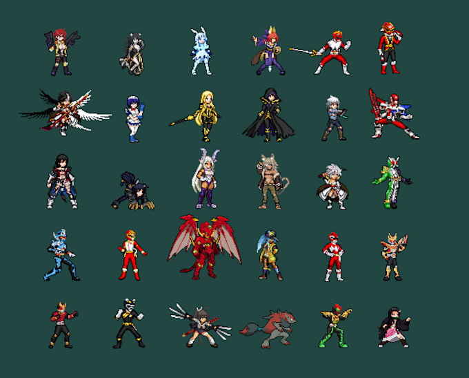Create vibrant jus style pixel art sprites and animations by ...