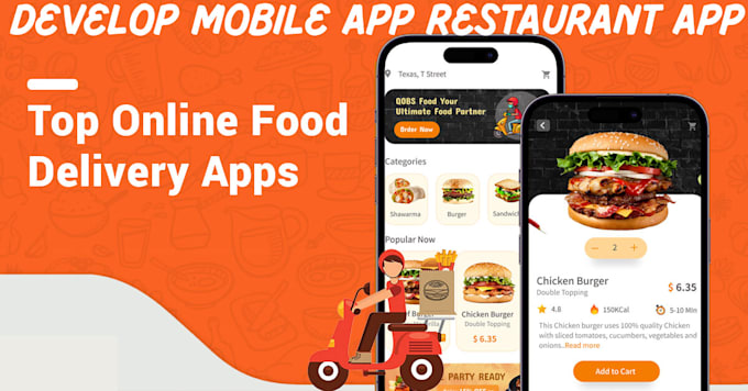 Develop mobile delivery restaurant app react native flutter food delivery app by Richard_john00 ...