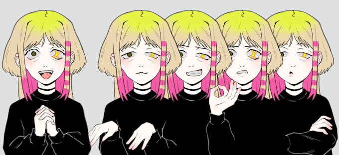 Draw character sprites for visual novel by Alisalord | Fiverr