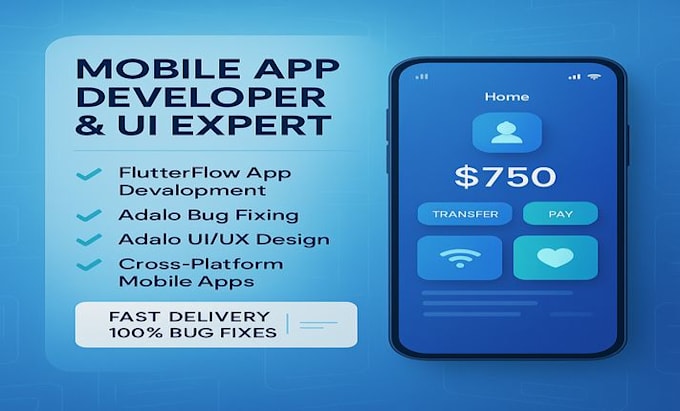 Mobile app developer mobile app designer flutterflow adalo bugs adalo ui by Pro_grammer11 | Fiverr