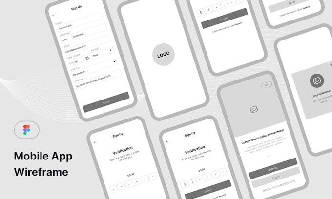 Design a basic mobile app wireframe in figma by Anishakadam527 | Fiverr