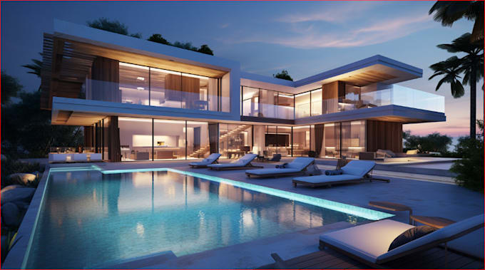 Design 3d modern villa, facade exterior renovation, 3d homestyler, cgi ...