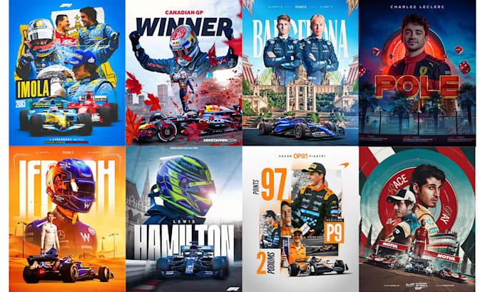 Design sports poster, flyer for racing car, formula 1, f1 poster ...