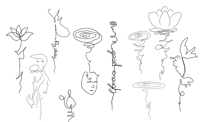 Draw a simple line freestyle tattoo design by Dilshanasiri | Fiverr