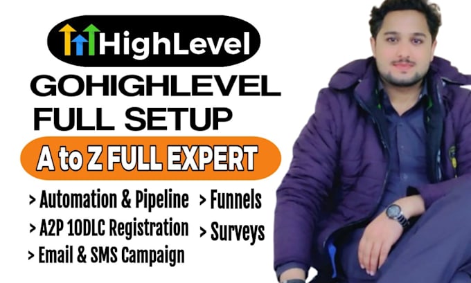 Be your gohighlevel expert ghl automation, email,sms campaign a2p registration by Amir3004 | Fiverr