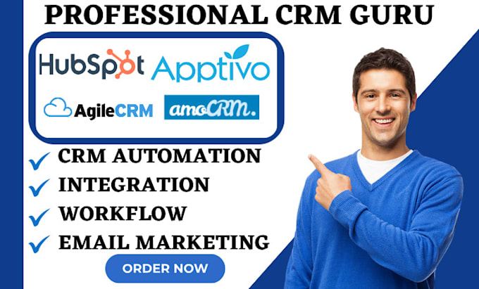 Setup apptivo streak crm amo agile crm green rope suite crm hubspot automation by Israel_hubflow ...