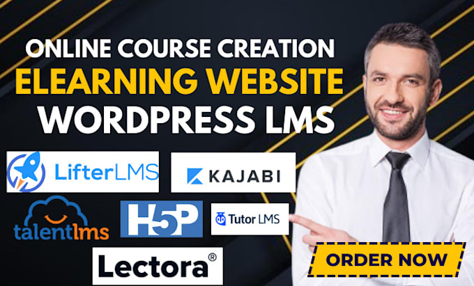 Build wordpress lms website, talentlms, tutor lms, kajabi, h5p, lifter lms by Damilolyyy | Fiverr