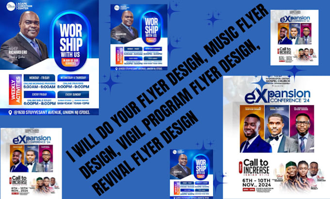 Do your flyer design, music flyer d, vigil program flyer d, revival ...