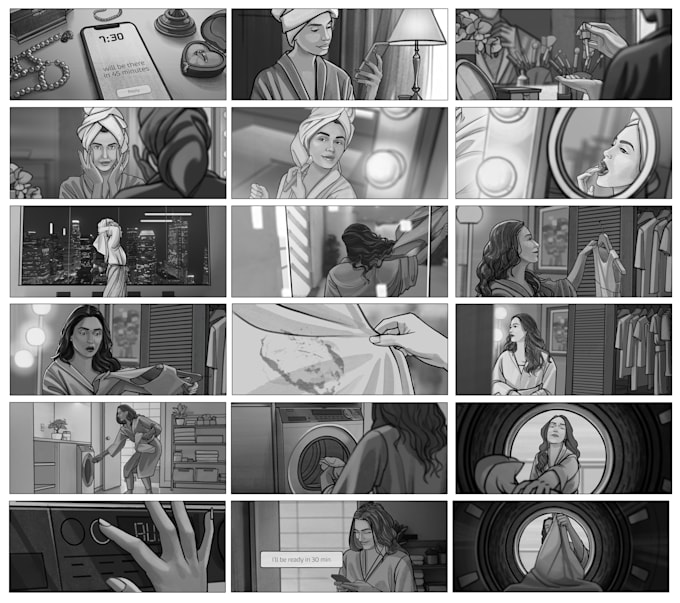 Create a detailed and expressive storyboard by Farrukh_afaq | Fiverr