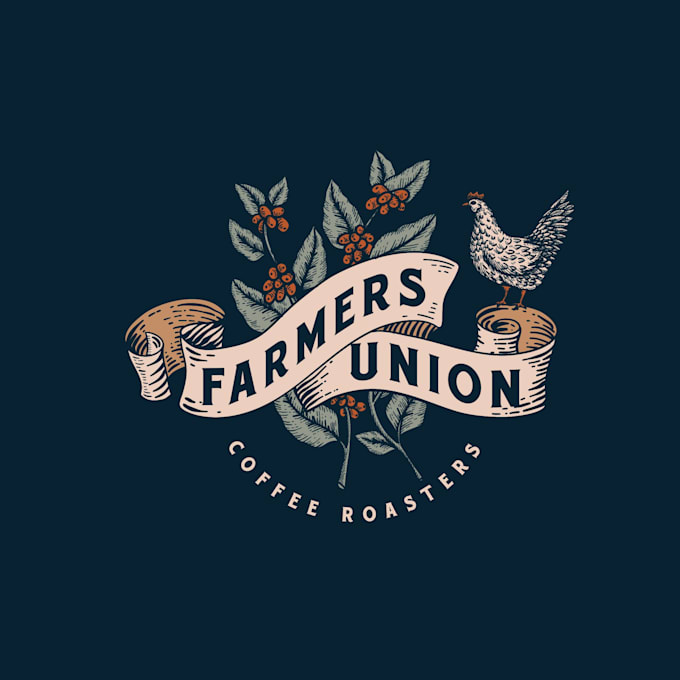 Design farmers union coffee roasters logo by Vivak_locko | Fiverr