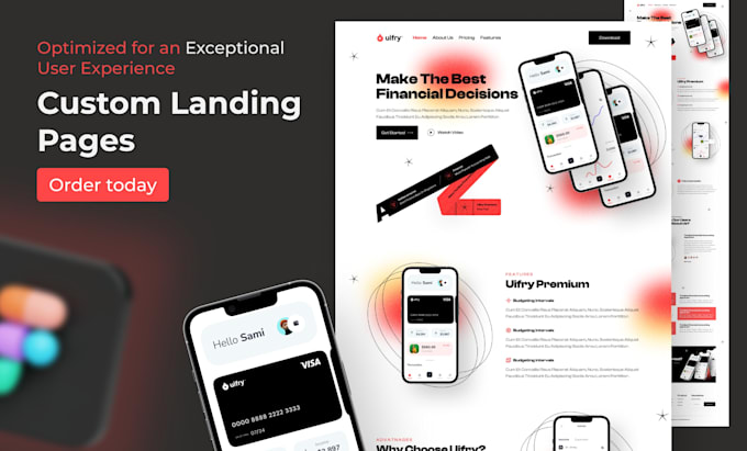 Do figma website design, figma website landing page, mobile app ui ux by Zainabii | Fiverr