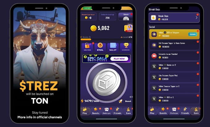 Build telegram mini app hamster kombat blum dogs tapswap memefi clone on ton by James_edwad | Fiverr