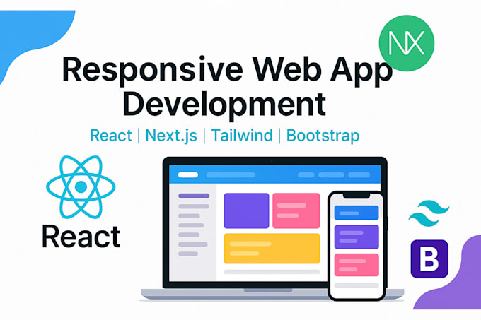 Develop responsive web apps using react js next js tailwind by ...