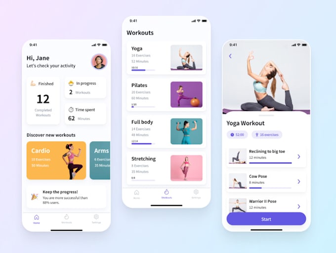 Build ai fitness app, wellness app, gym app, sleep tracker, exercise track app by Reyezfranco ...