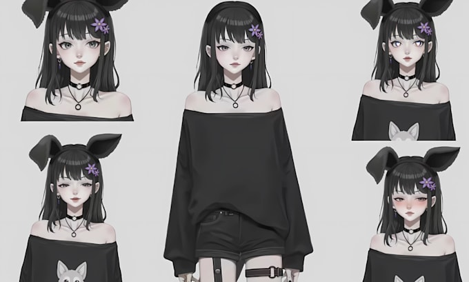 Draw anime pngtuber chibi oc live2d model rig png tuber vtuber pngtuber ...