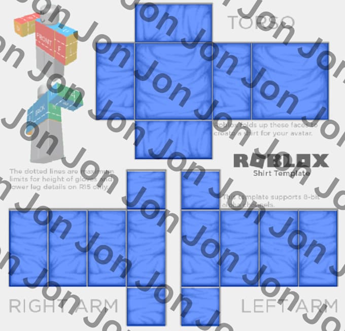 Roblox classic shirt, or pants template by Jon_the_master | Fiverr