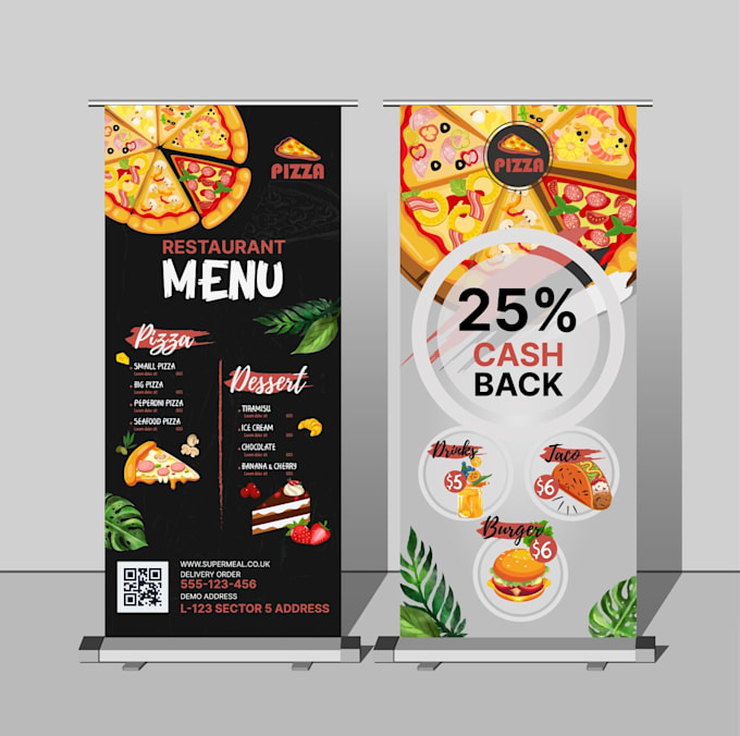 Standee design templates for restaurant menu by Pritamsalunke | Fiverr