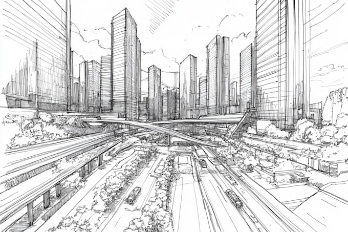 Draw urban architectural design concept sketches by Winsloaley | Fiverr