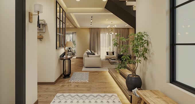 Redesign contemporary building,interior beautiful room,layout living ...