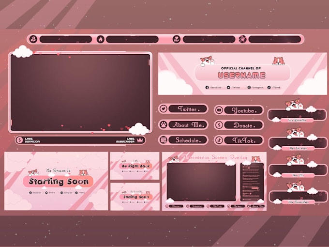 Design a twitch overlay, panels, offline screen and more by Epicmuntzir | Fiverr